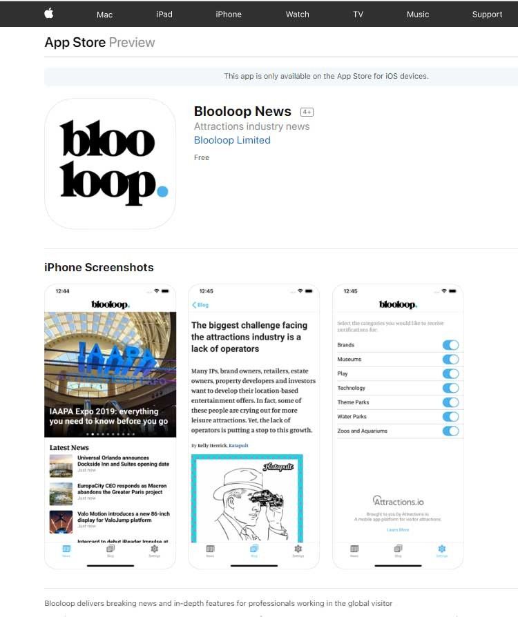 Blooloop News app | Attractions.io launches industry news app | blooloop