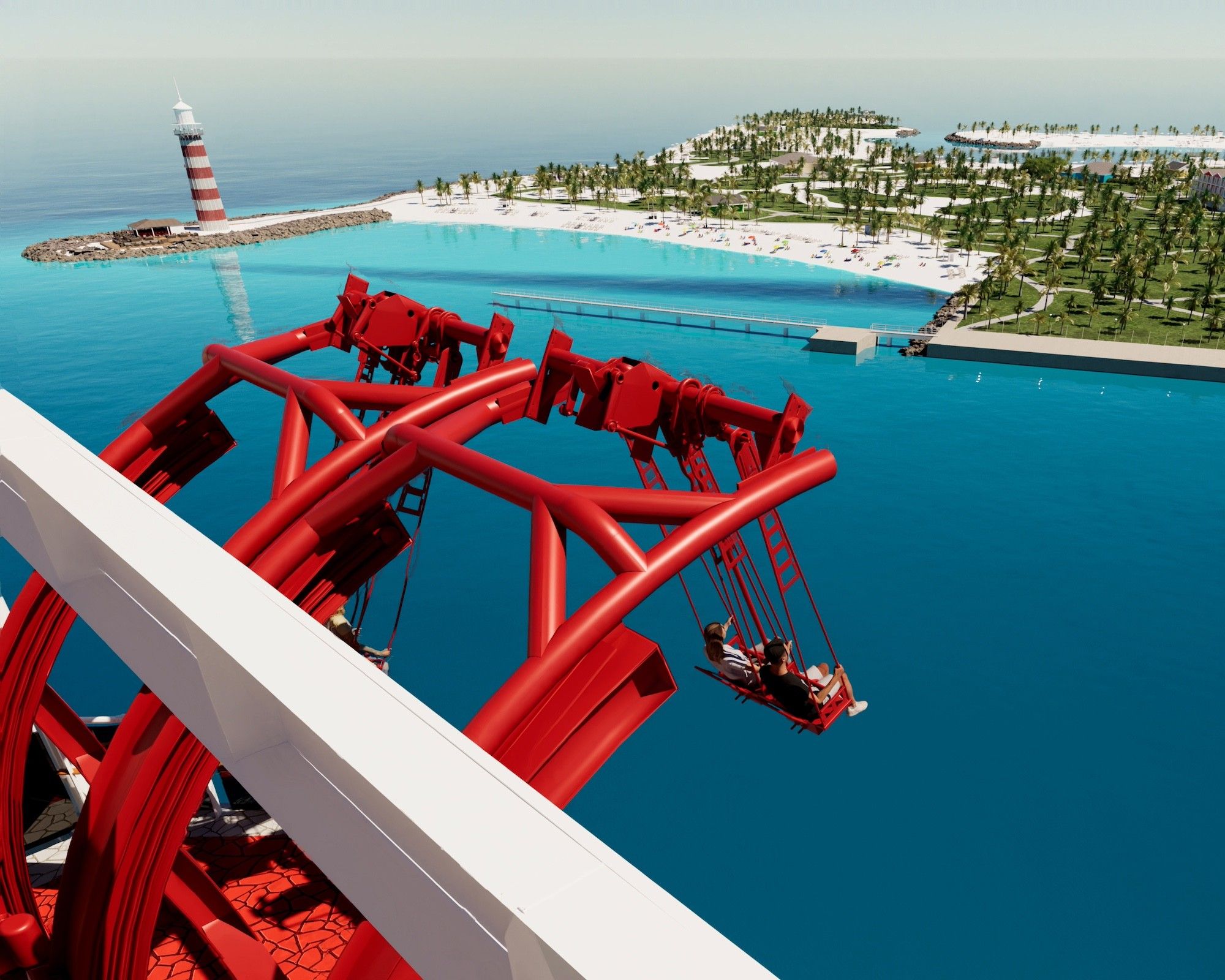 MSC Cruises unveils Cliffhanger over-water swing ride | blooloop