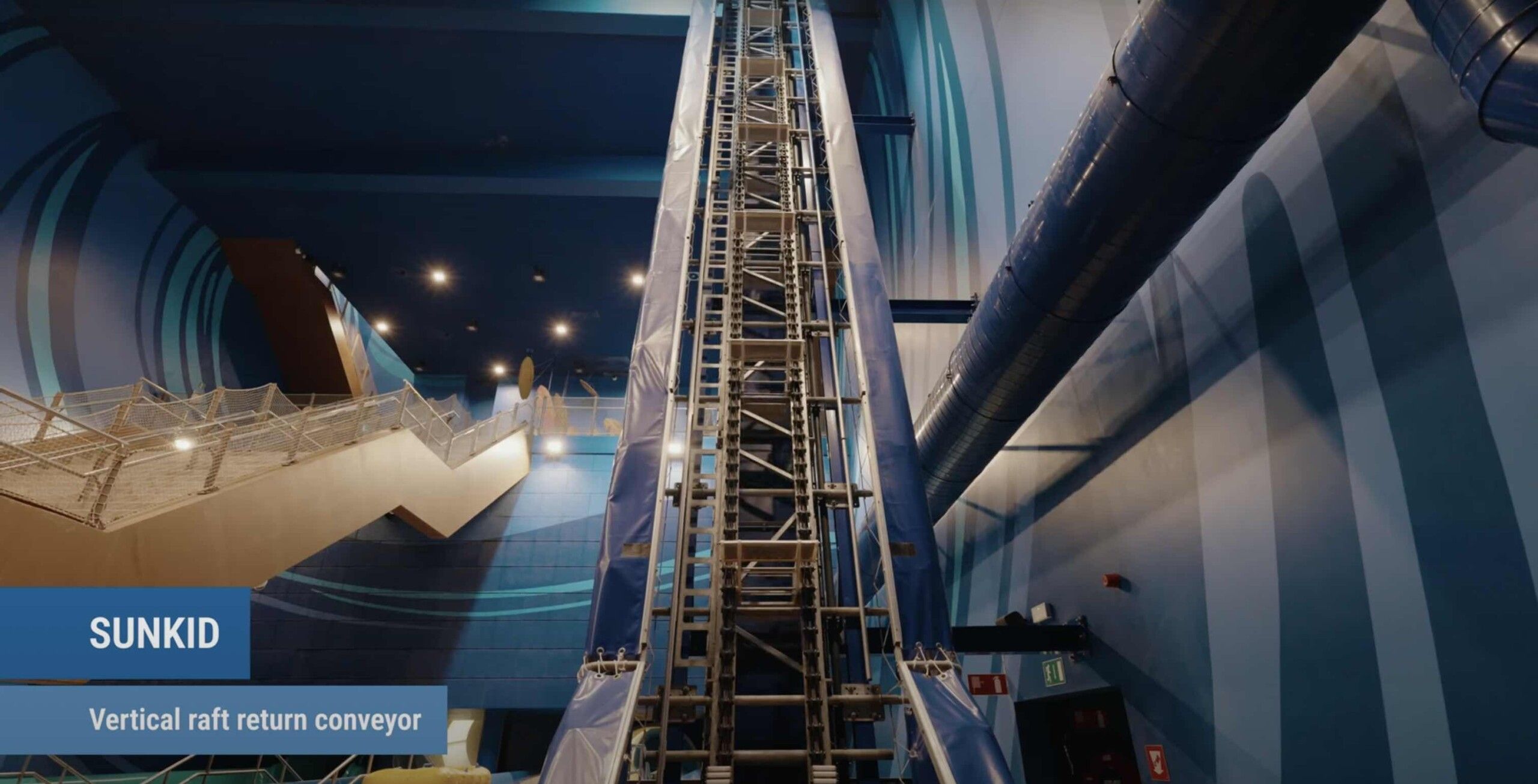 Vertical raft return conveyor - Blooloop